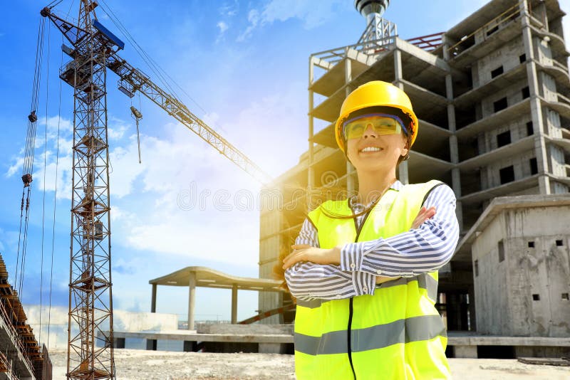 Professional Engineer in Equipment at Construction Site Stock Image ...