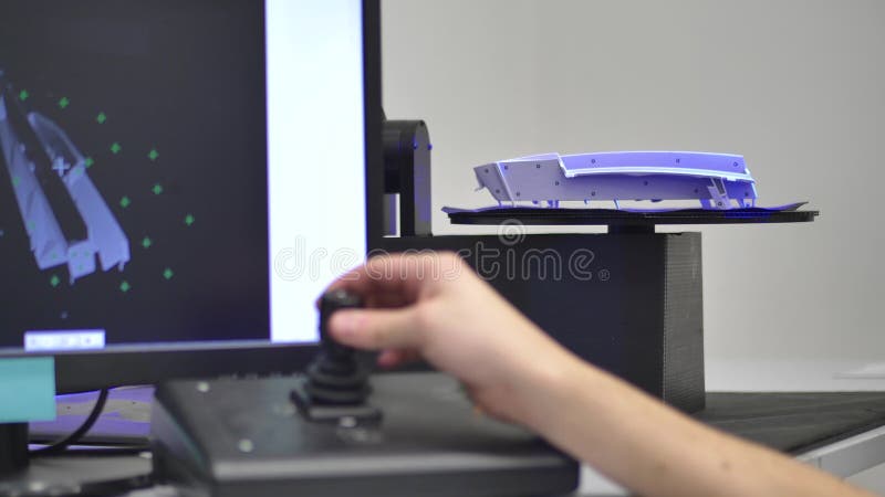 Professional Engineer Scanning an Industrial Workpiece on Modern 3D ...