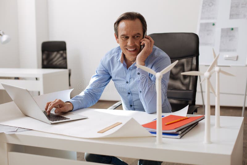 Professional Engineer Sitting in the Office Stock Image - Image of ...