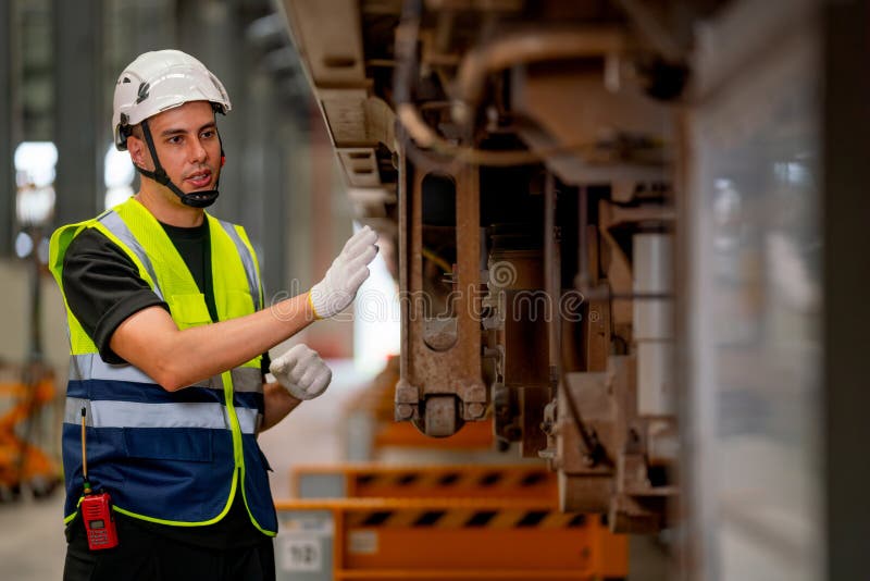 Professional Technician or Engineer Worker Hold Light Stick To Check ...