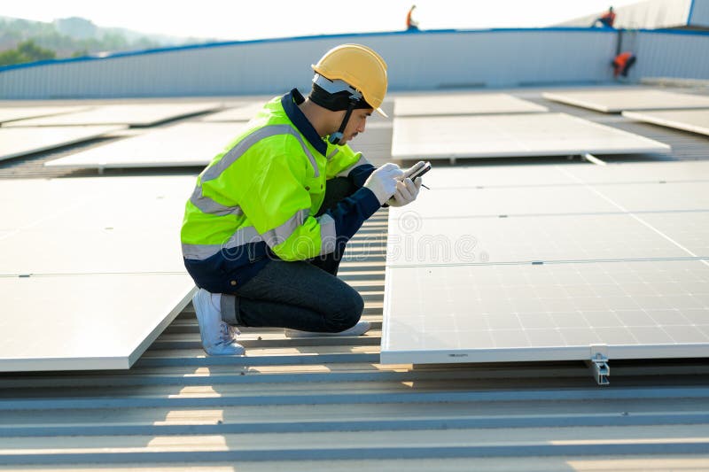Professional Engineer Technician with Safety Helmet Checking System ...