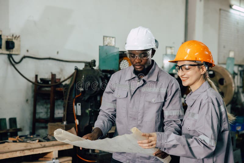 Professional Engineer Worker Team Working for Plant Renovate with ...