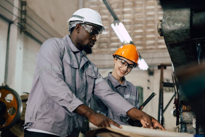 Professional Engineer Worker Team Working for Plant Renovate with ...