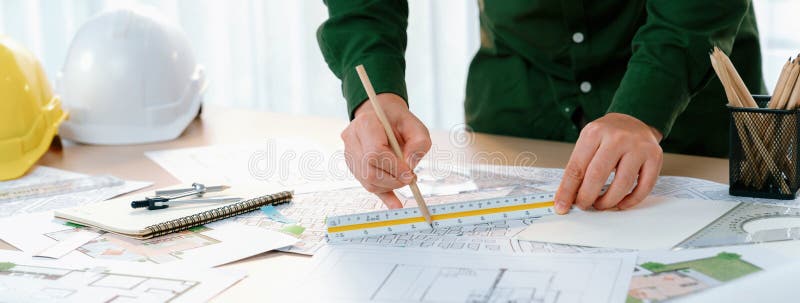 Professional Engineer Working on Architectural Project at Studio ...