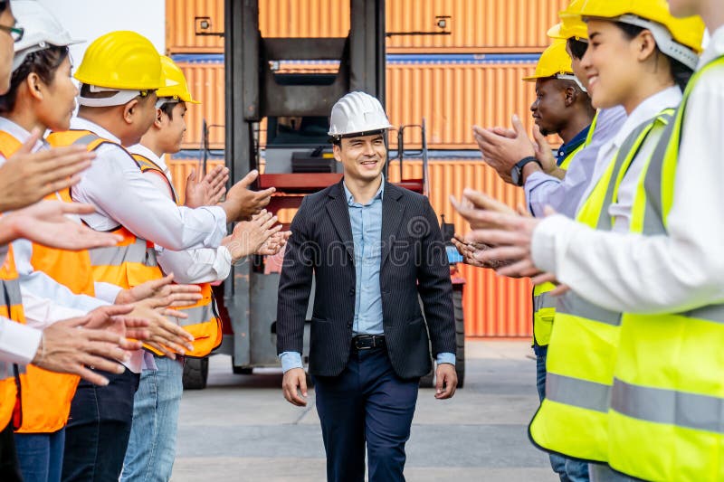 Professional Engineering and Worker Team Congratulated Success by ...