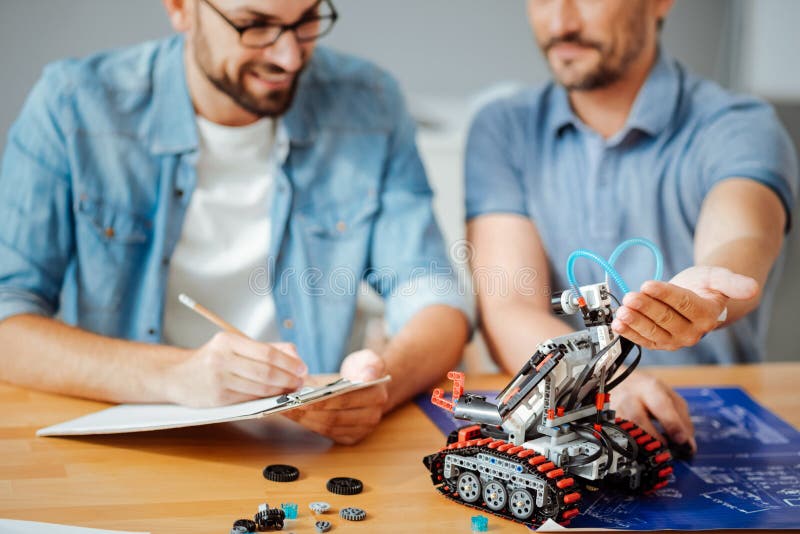 Professional Engineers Testing the Robot Stock Photo - Image of ...