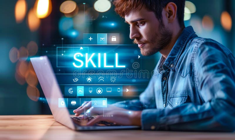 Professional Enhances Skill Set Using a Laptop with a Focus on Talent ...