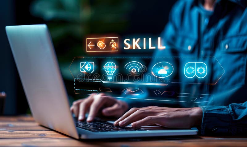 Professional Enhances Skill Set Using a Laptop with a Focus on Talent ...