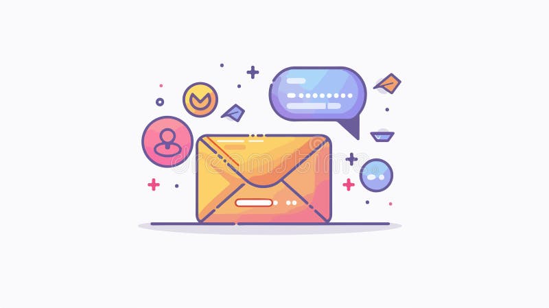 Professional Envelope with Speech Bubble Mail Outline Icon for ...