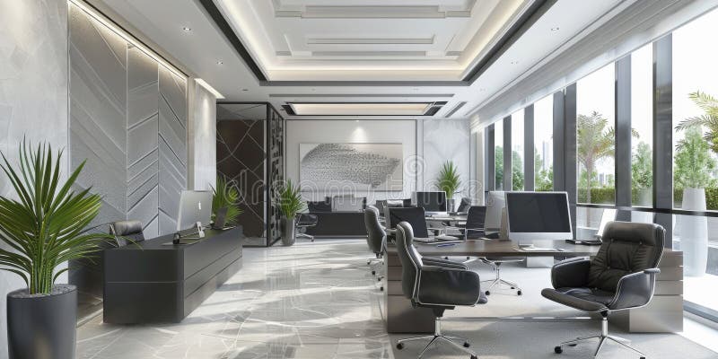 Professional Environment Featuring an Intricate Layout Pattern. Stock ...