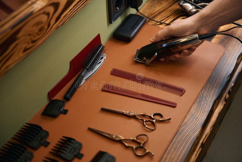 Professional Equipment for Haircutting on the Table Stock Image - Image ...