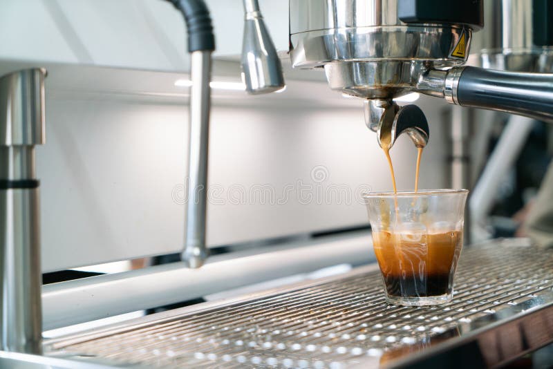 Professional Espresso Coffee Making Machine in a Restaurant Stock Photo ...