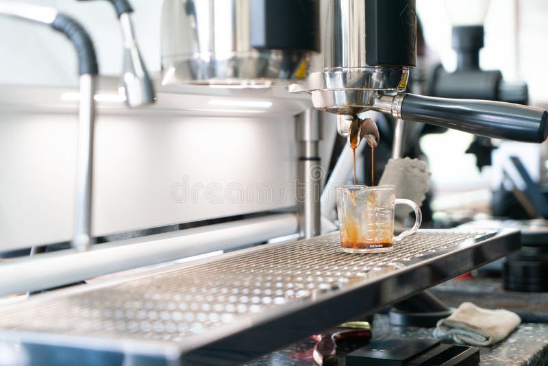 Professional Espresso Machine in Pub, Bar, Restaurant. Stock Photo ...
