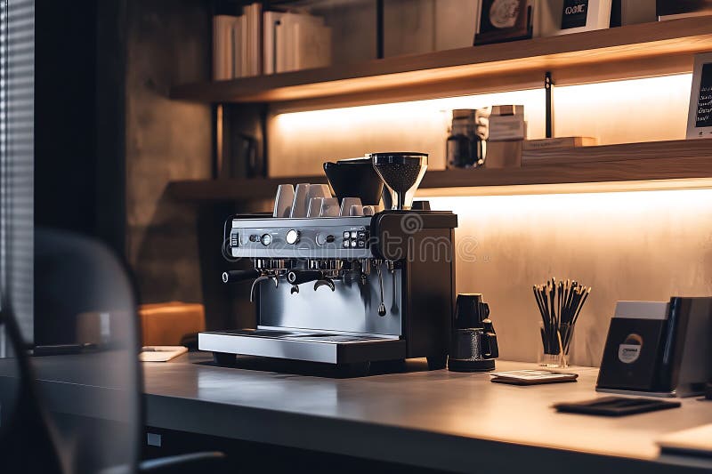 Professional Espresso Machine in Modern Office Setting this Highquality ...