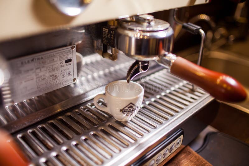 Professional Espresso Machine in Pub, Bar, Restaurant. Editorial Stock ...