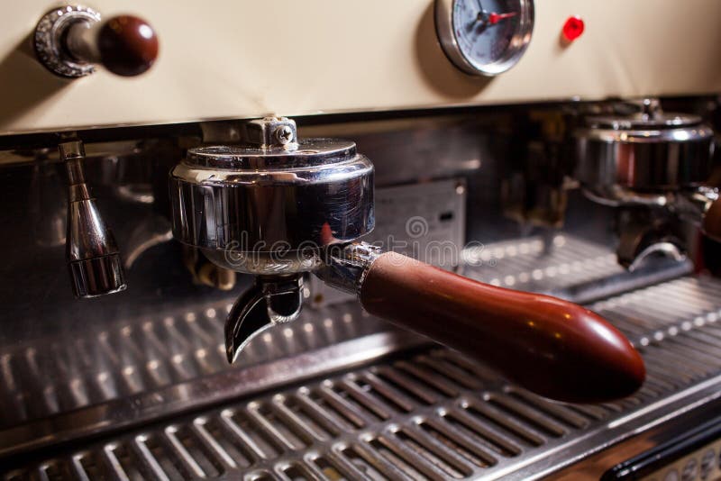 Professional Espresso Machine in Pub, Bar, Restaurant. Stock Image ...
