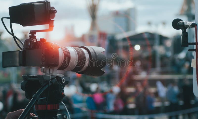 Professional Event Shooting, Digital Camera with Large Lens, Stock ...