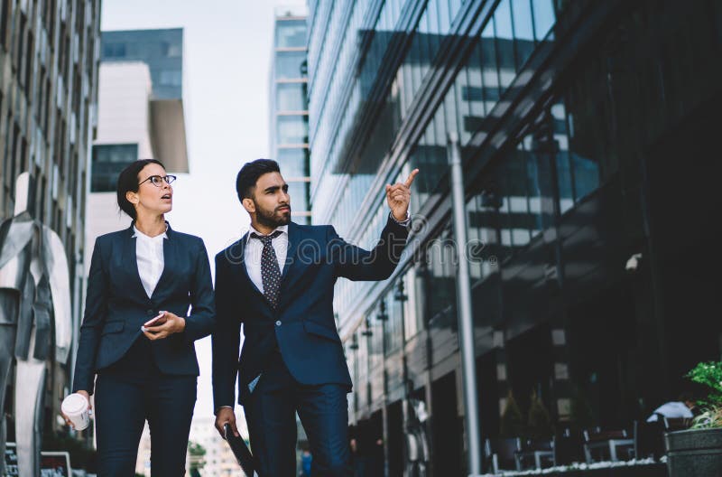 Professional Experts Communicate about Architecture Stock Photo - Image ...