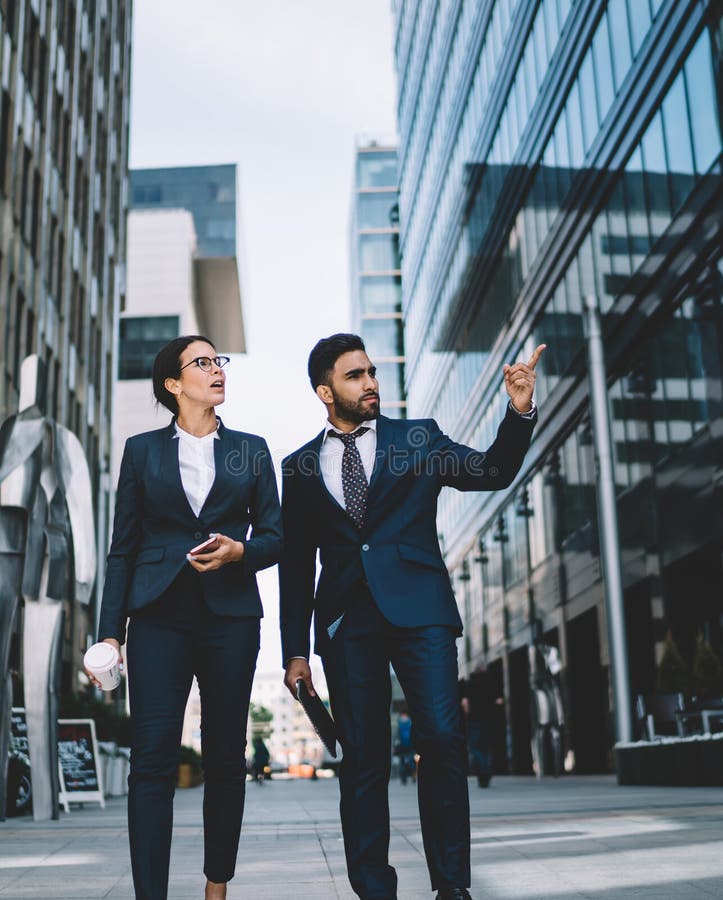 Professional Experts Communicate about Architecture Stock Photo - Image ...