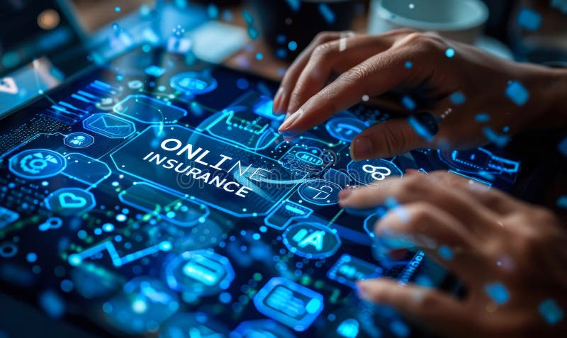 Professional Exploring Online Insurance Services Stock Illustrations ...