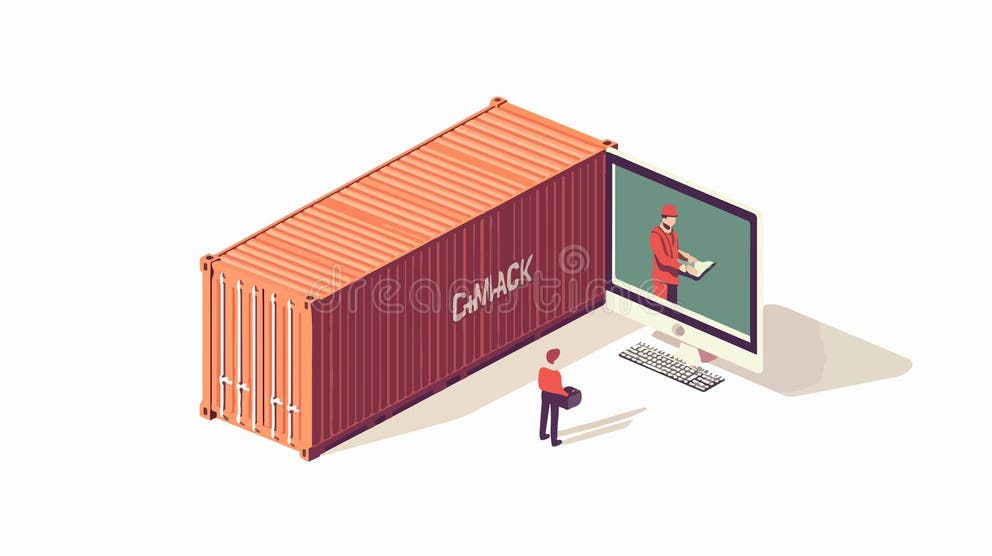 Professional Export Container Labelled Usage Concept, Logistics and ...