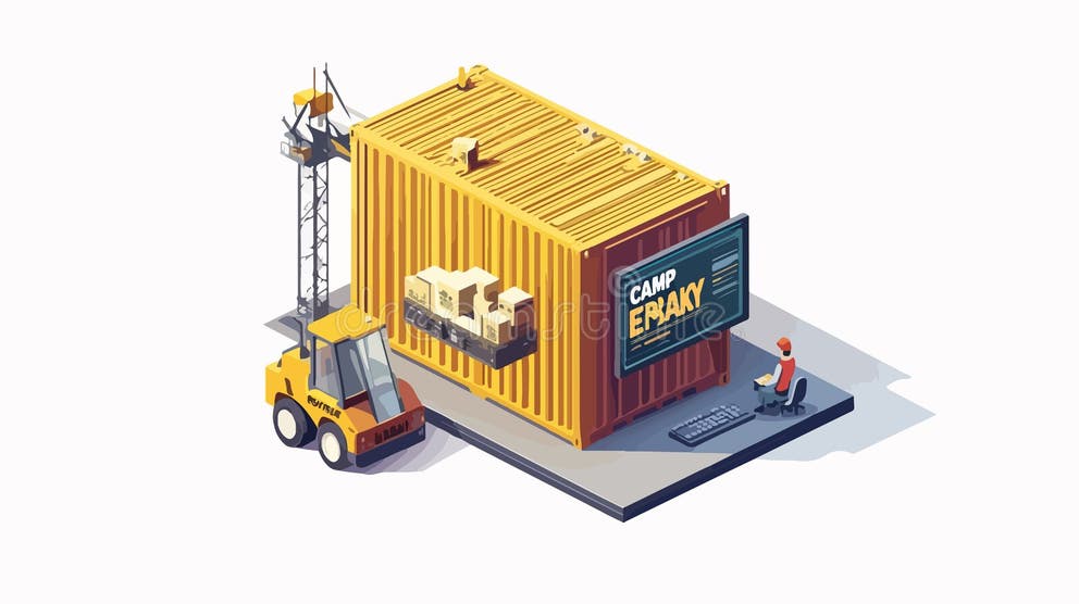 Professional Export Container Labelled Usage Concept, Logistics and ...