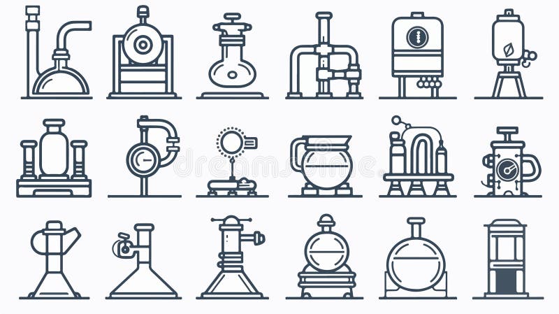 Professional Extraction Process Outlining Vector Icons for Design ...