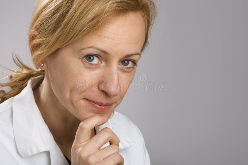 Professional Female Thinking Stock Image - Image of blonde, expression ...