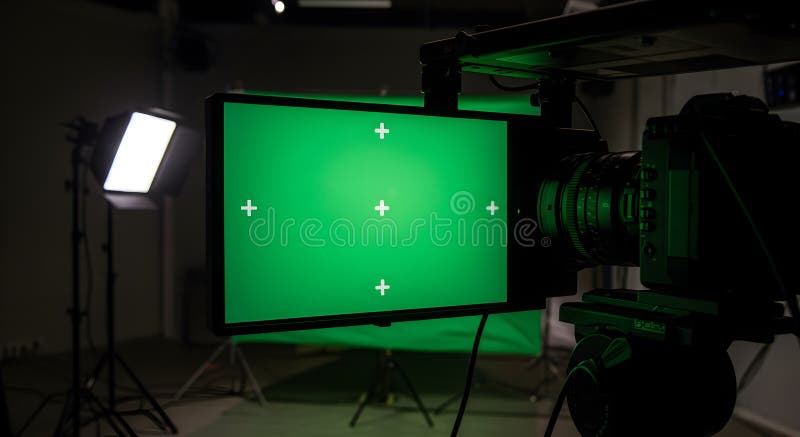 Professional Film Studio Setup with Green Screen and High-End Video ...