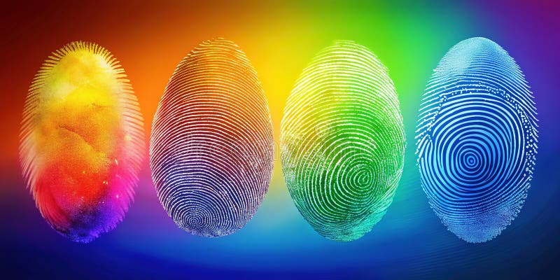 Professional Fingerprint and Thumbprint Set Against a Vibrant ...
