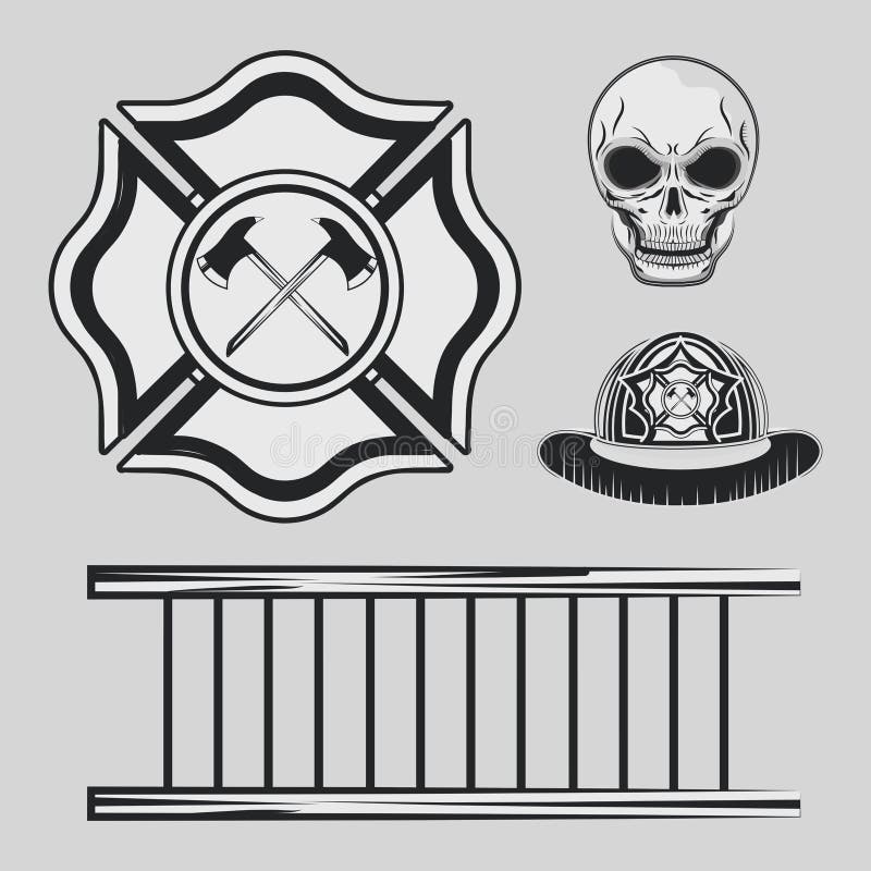 Professional Firefighter Equipment Stock Vector - Illustration of ...