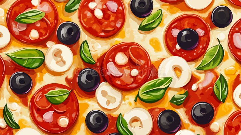 Professional Flat Vector Seamless Pizza Pattern for Design Projects ...