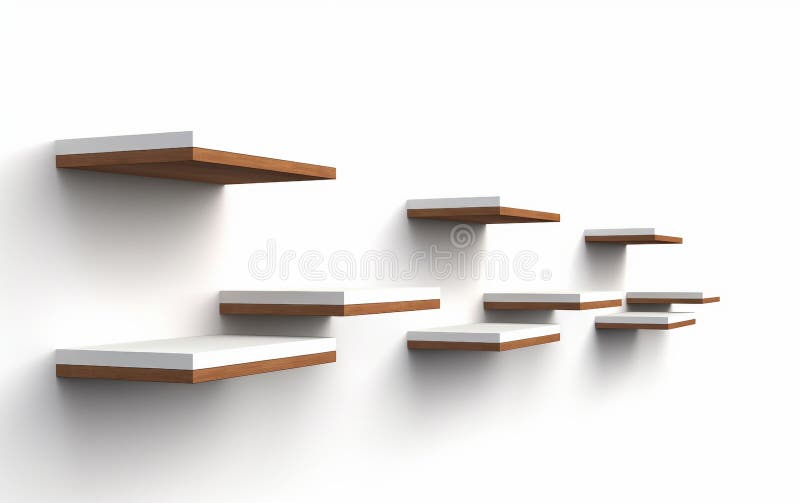 Professional Floating Shelf on White Background Stock Illustration ...