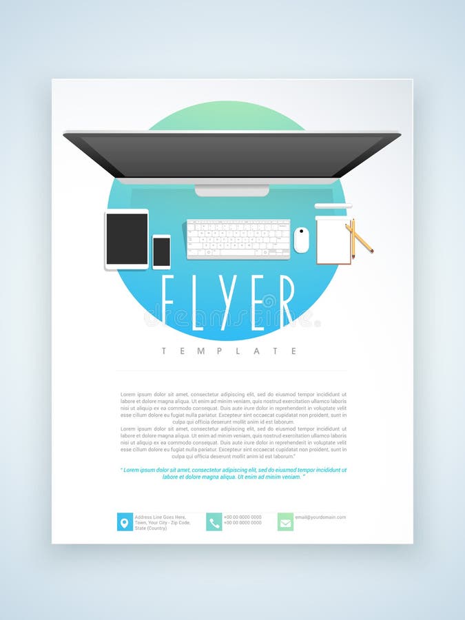 Professional Flyer, Template or Brochure Design. Stock Illustration ...