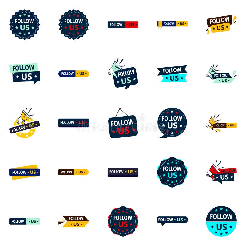 25 Professional Follow Us Banners for YouTube and TikTok Stock Vector ...