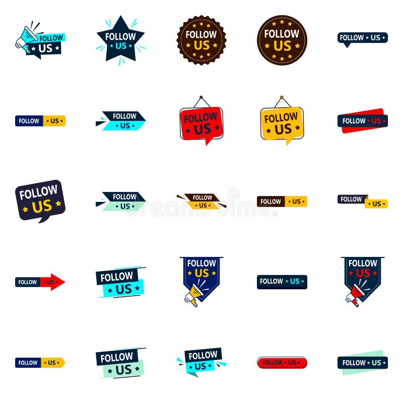 25 Professional Follow Us Banners for YouTube and TikTok Stock Vector ...