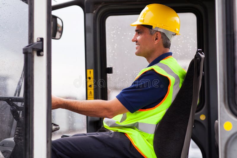 Forklift driver stock image. Image of black, male, cargo - 7671737