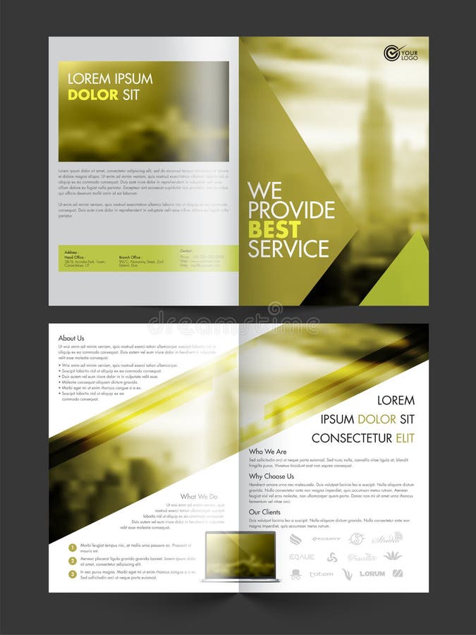 Professional Four Pages Business Brochure Set. Stock Illustration ...