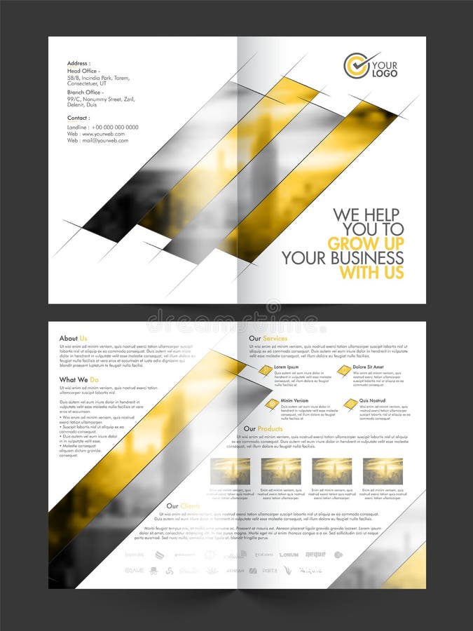 Professional Four Pages Business Brochure Set. Stock Illustration ...