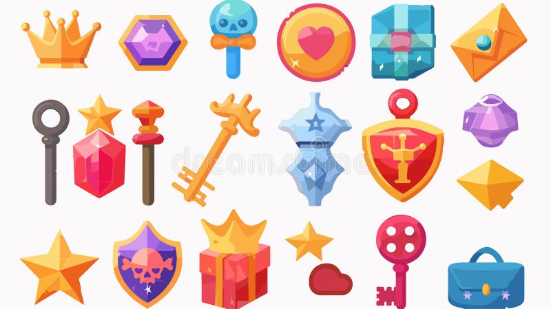 Professional Game Interface Icons Set for UI Design Elements Usage ...