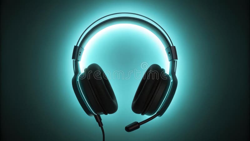 Professional Gaming Headset with Microphone and Turquoise Backlight ...