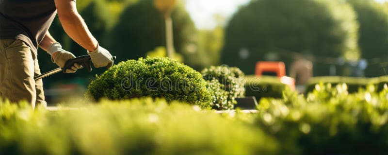 Professional Gardener at Work in the Garden. Generative Ai Stock ...