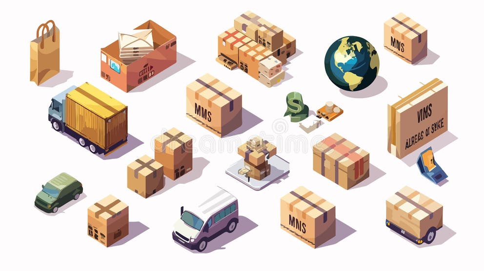 Professional Gear Labeled with WMS System and Pointing Hand Globe ...