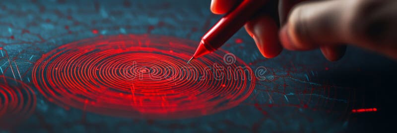 Professional Geologist Analyzing Seismic Data on High Tech Touchscreen ...