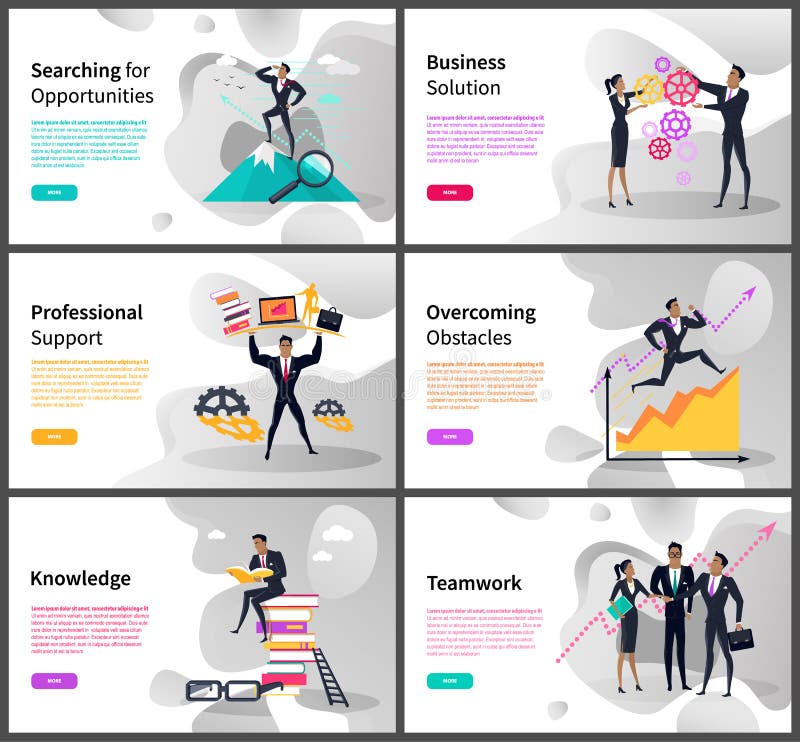 Overcoming Obstacles, Businessman with Charts Stock Vector ...