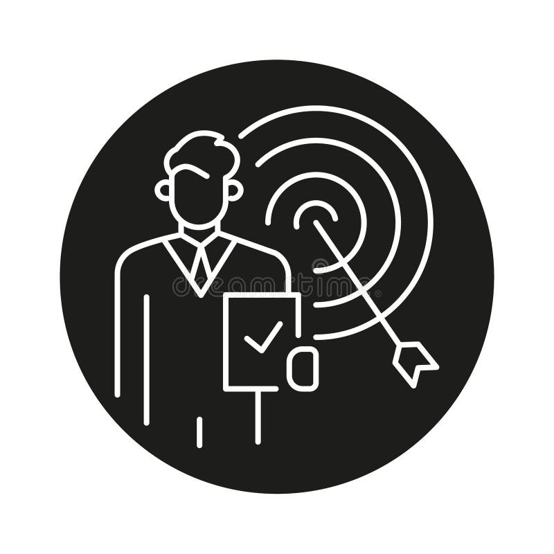 Professional Goals Line Black Icon. Sign for Web Page, Mobile App ...