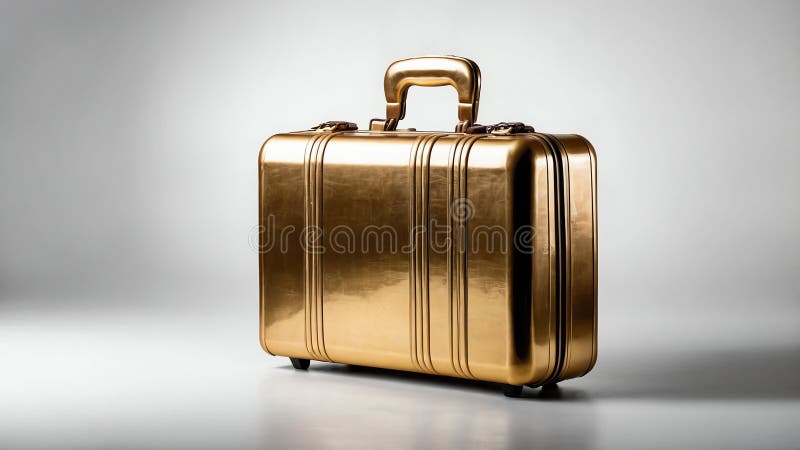 Professional Gold Suitcase Isolated on White Backgroun Ai Generated ...