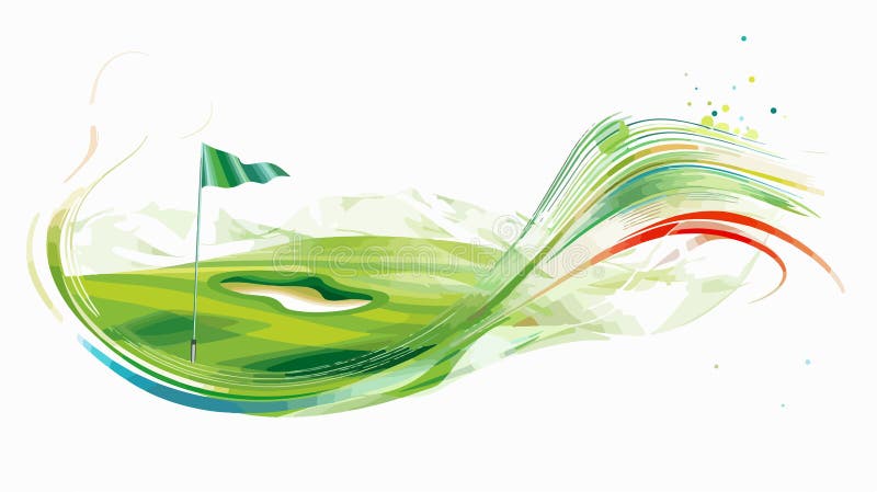 Professional Golf Course Design Element with Flag and Hole Stock Vector ...