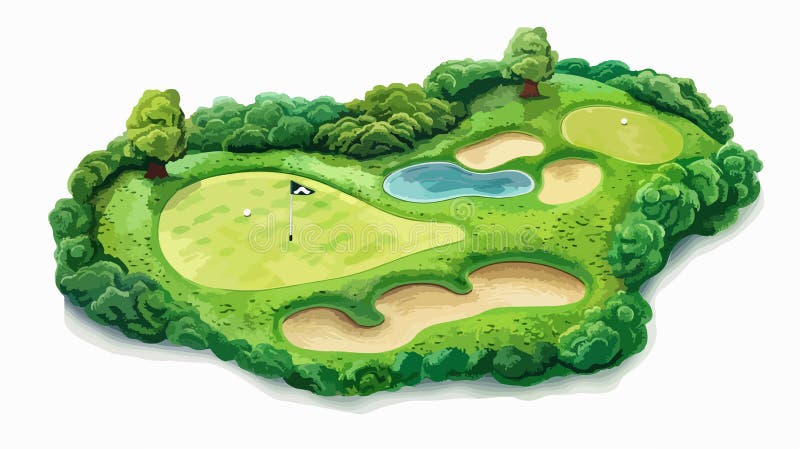 Professional Golf Course Design Element with Flag and Hole Stock Vector ...