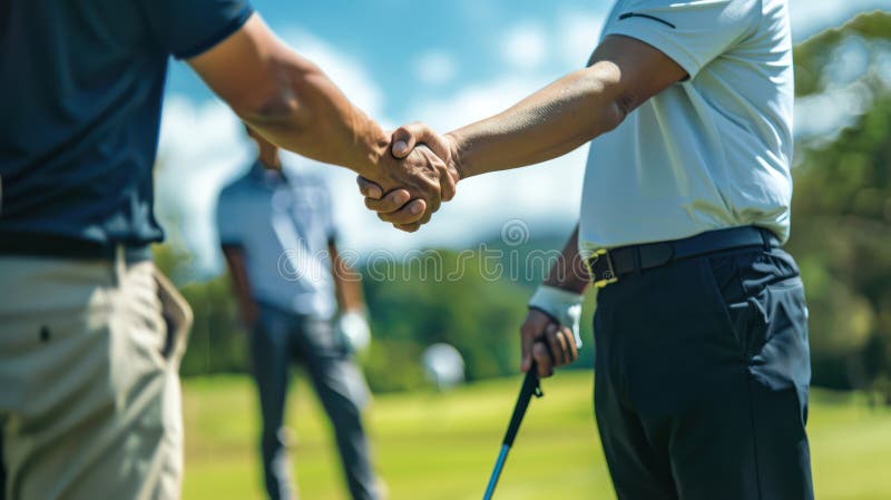 Professional Golfers Shaking Hands after Stock Illustration ...